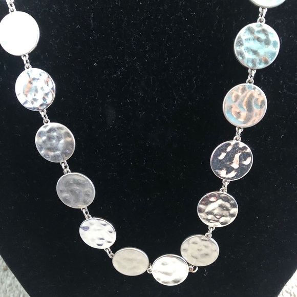 Chico's | Jewelry | Chicos Silver Long Necklace Circle Chain | Poshmark
